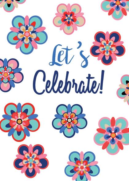 Cute and Floral Print Celebrate Card with your own Handwriting. Jolene ...