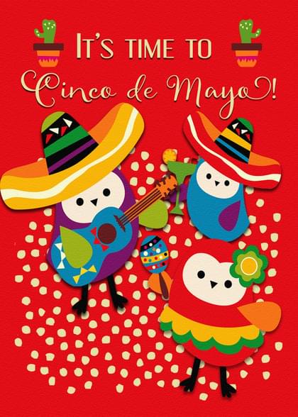 Birds and Sombreros Cinco De Mayo Card with your own Handwriting ...