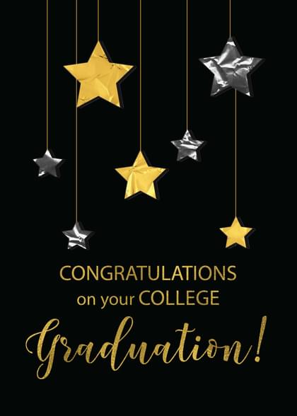 Stars Graduation (College) Card with your own Handwriting. Sandra Rose ...