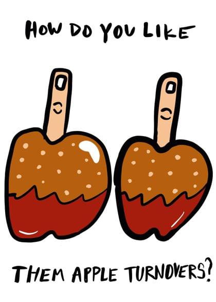 Apples and Middle Fingers Greeting Card with your own Handwriting ...