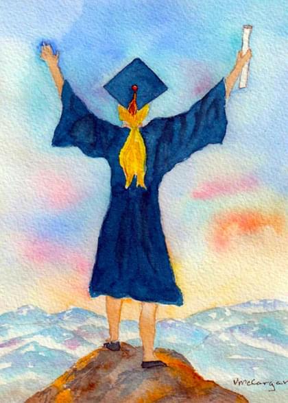 Mountains and Graduation Caps Graduation (High School) Card with your ...