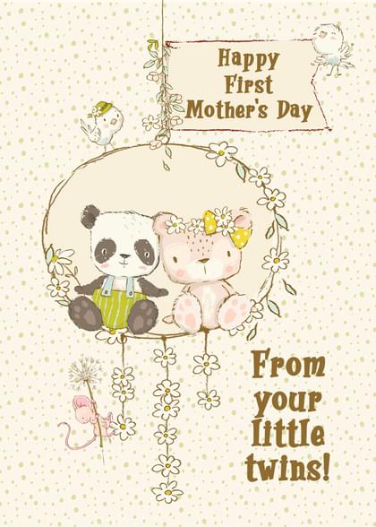 Teddy Bears and Pandas Mother's Day Card with your own Handwriting ...