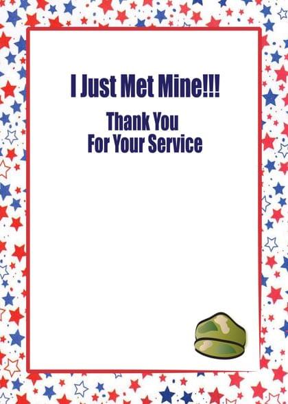 Soldiers and Military Service Thank You For Your Service Card with your ...