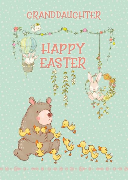 Bear Easter Card with your own Handwriting. Dragonfire Graphics for ...