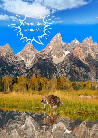 Tigers Thank You (General) Card with your own Handwriting. Dragonfire ...