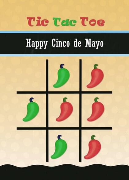 Chili Peppers and Tic Tac Toe Cinco De Mayo Card with your own ...
