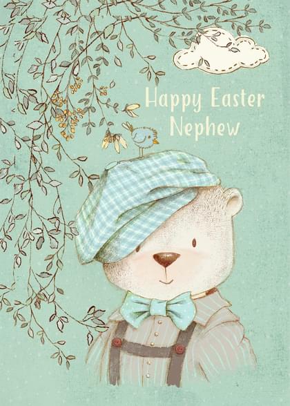 Bear Easter Card with your own Handwriting. Dragonfire Graphics for ...