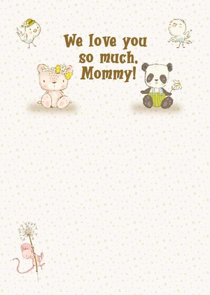 Teddy Bears and Pandas Mother's Day Card with your own Handwriting ...