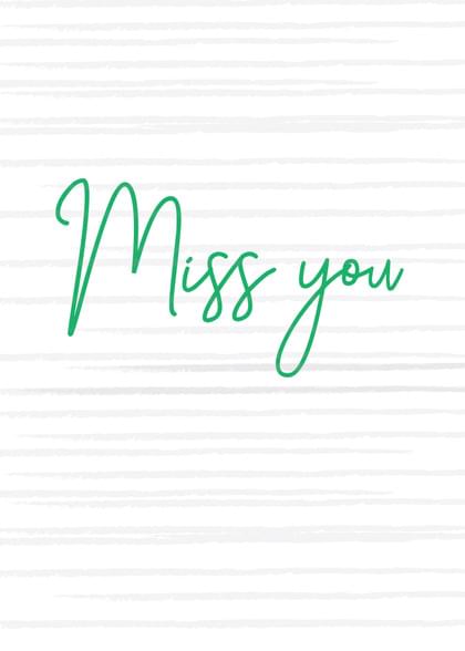 Minimalist and Stripes Missing You Card with your own Handwriting ...