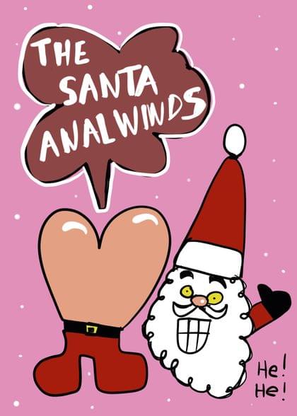 Butts and Santa Claus Christmas Card with your own Handwriting. Heart ...