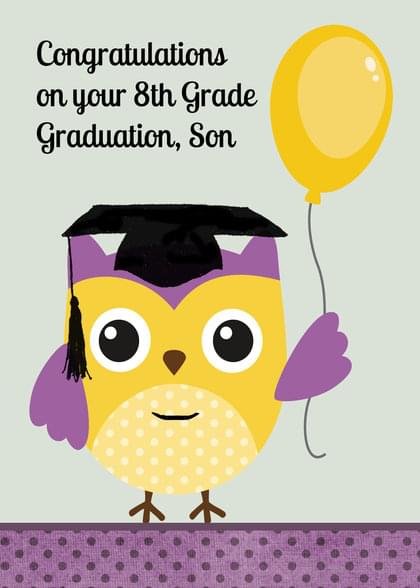 Owls Graduation (8th Grade) Card with your own Handwriting. Rosalie ...