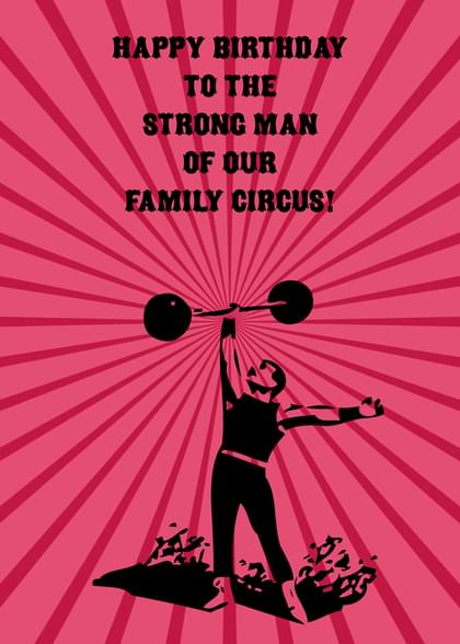 Weights and Strong Man Birthday Card with your own Handwriting. Venus ...