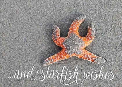 Beach and Starfish Best Wishes/Good Luck Card with your own Handwriting ...