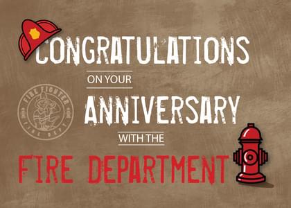 Fireman Anniversary (Any) Card with your own Handwriting. Sandra Rose ...