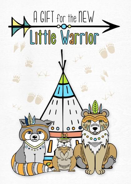 Wildlife and Native American New Baby Card with your own Handwriting ...