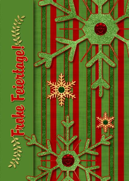German Language and Snowflakes Christmas Card with your own Handwriting ...