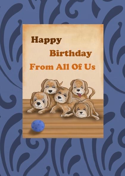 Dogs and Simply Happy Birthday Birthday Card with your own Handwriting ...