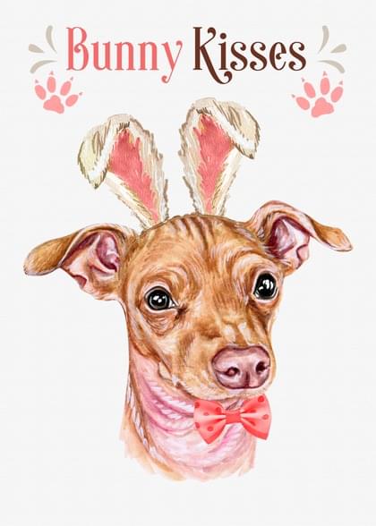 Dogs and Bunnies Easter Card with your own Handwriting. Salon Of Art ...