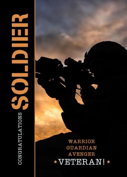 Military Service and Soldiers Retirement Card with your own Handwriting ...