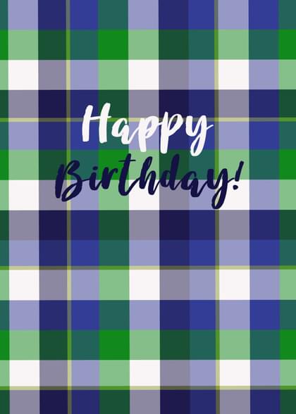 Plaid birthday cards for your special someone turning 101