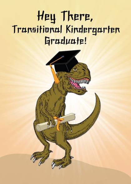 Dinosaurs and Graduation Caps Graduation (Other) Card with your own ...