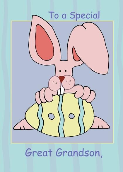 Easter Bunny and Easter Eggs Easter Card with your own Handwriting ...
