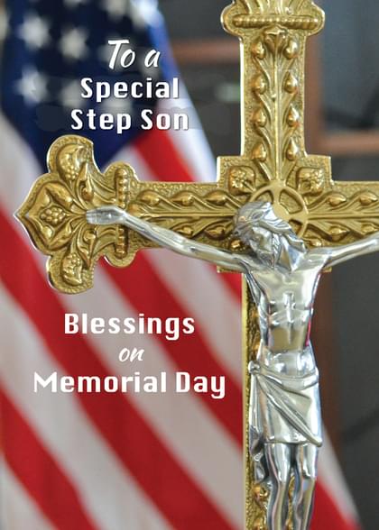 Crucifix and Americana Memorial Day Card with your own Handwriting ...