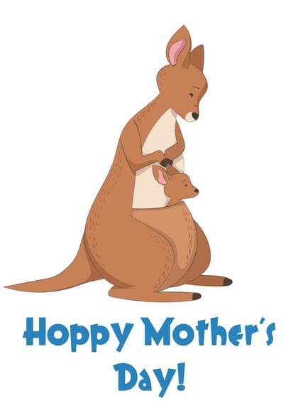 Kangaroos Mother's Day Card with your own Handwriting. Venus Moon Card ...