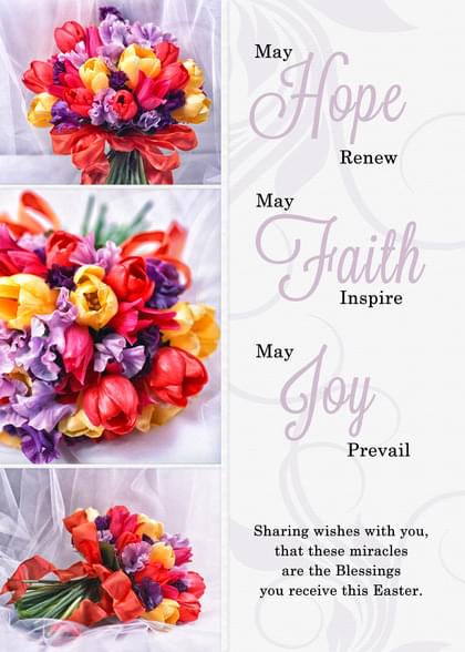 Bouquet Of Flowers Easter Card with your own Handwriting. Salon Of Art ...