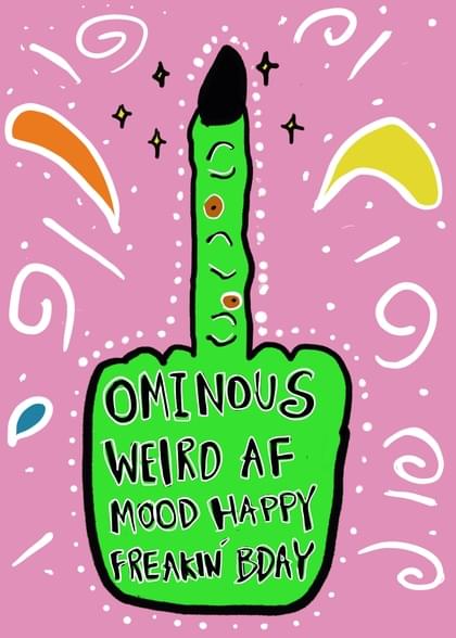 Middle Fingers and Simply Happy Birthday Birthday Card with your own ...