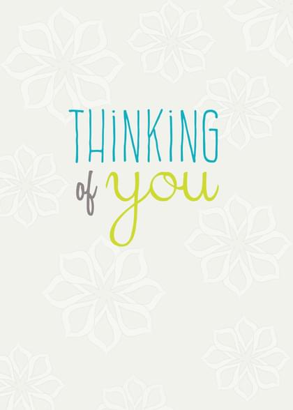 Minimalist and Floral Print Thinking Of You Card with your own ...