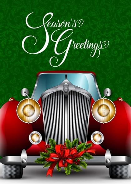 Old Cars Seasons Greetings / Happy Holidays Card with your own ...