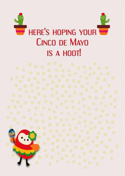 Birds and Sombreros Cinco De Mayo Card with your own Handwriting ...