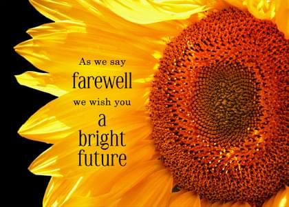 Sunflowers Goodbye/Farewell Card with your own Handwriting. Salon Of ...