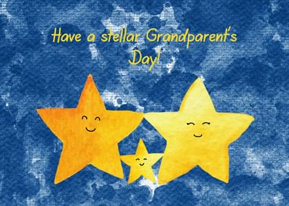 Stars Grandparent's Day Card with your own Handwriting. Venus Moon Card ...