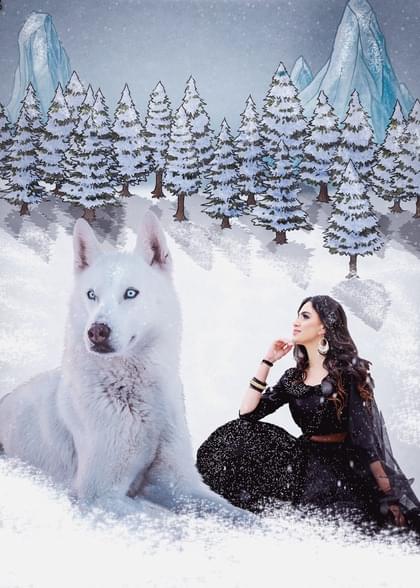 Wolves and Snow Greeting Card with your own Handwriting. Spotlight ...