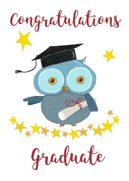 Graduation Caps and Owls Graduation (Any) Card with your own ...