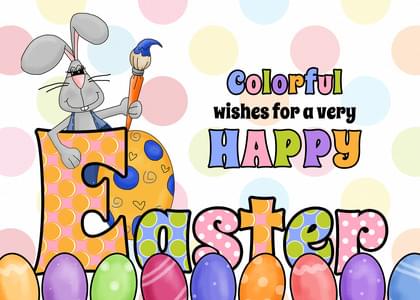 Easter Eggs and Easter Bunny Easter Card with your own Handwriting ...