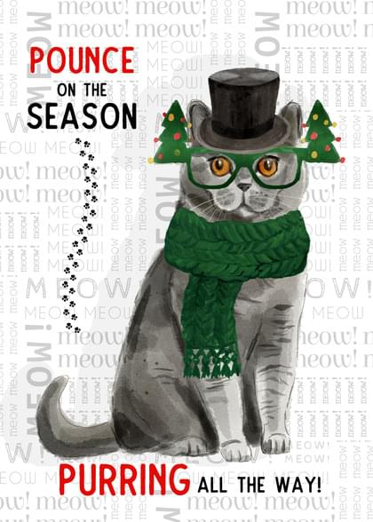 British Shorthair and Cute Christmas Card with your own Handwriting ...