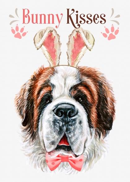 Dogs and Bunnies Easter Card with your own Handwriting. Salon Of Art ...