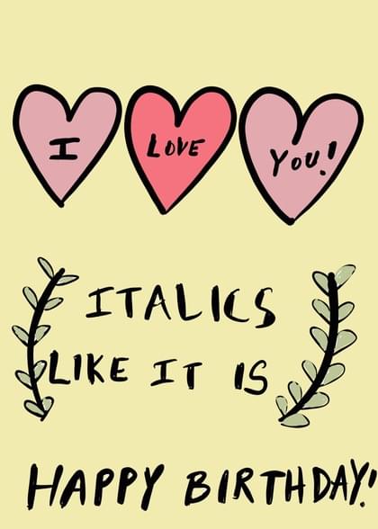 Non Romantic Birthday Birthday Card with your own Handwriting. Heart ...