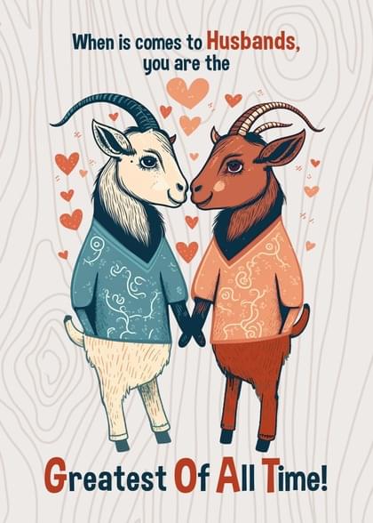Goats Anniversary (Wedding) Card with your own Handwriting. Salon Of ...