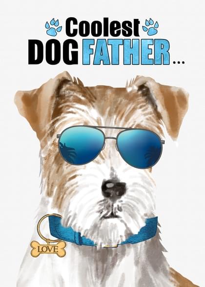 Dogs Father's Day Card with your own Handwriting. Salon Of Art for ...