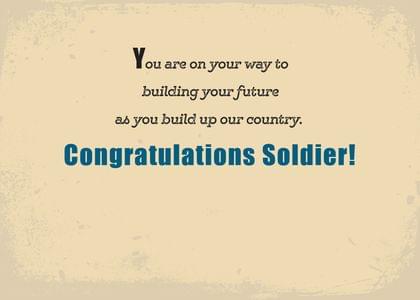 Soldiers and Military Service Graduation (Military) Card with your own ...