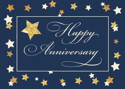 Stars Anniversary (Any) Card with your own Handwriting. Sandra Rose ...