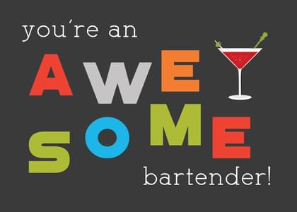 Cocktails Bartender Day Card with your own Handwriting. Sandra Rose ...