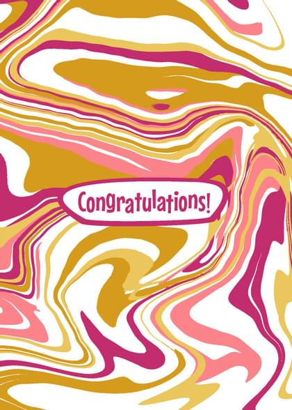 Swirls and Pink Congratulations Card with your own Handwriting. Annette ...