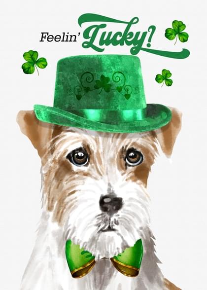 Dogs and Clovers Saint Patrick's Day Card with your own Handwriting ...