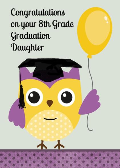 Owls Graduation (8th Grade) Card with your own Handwriting. Rosalie ...